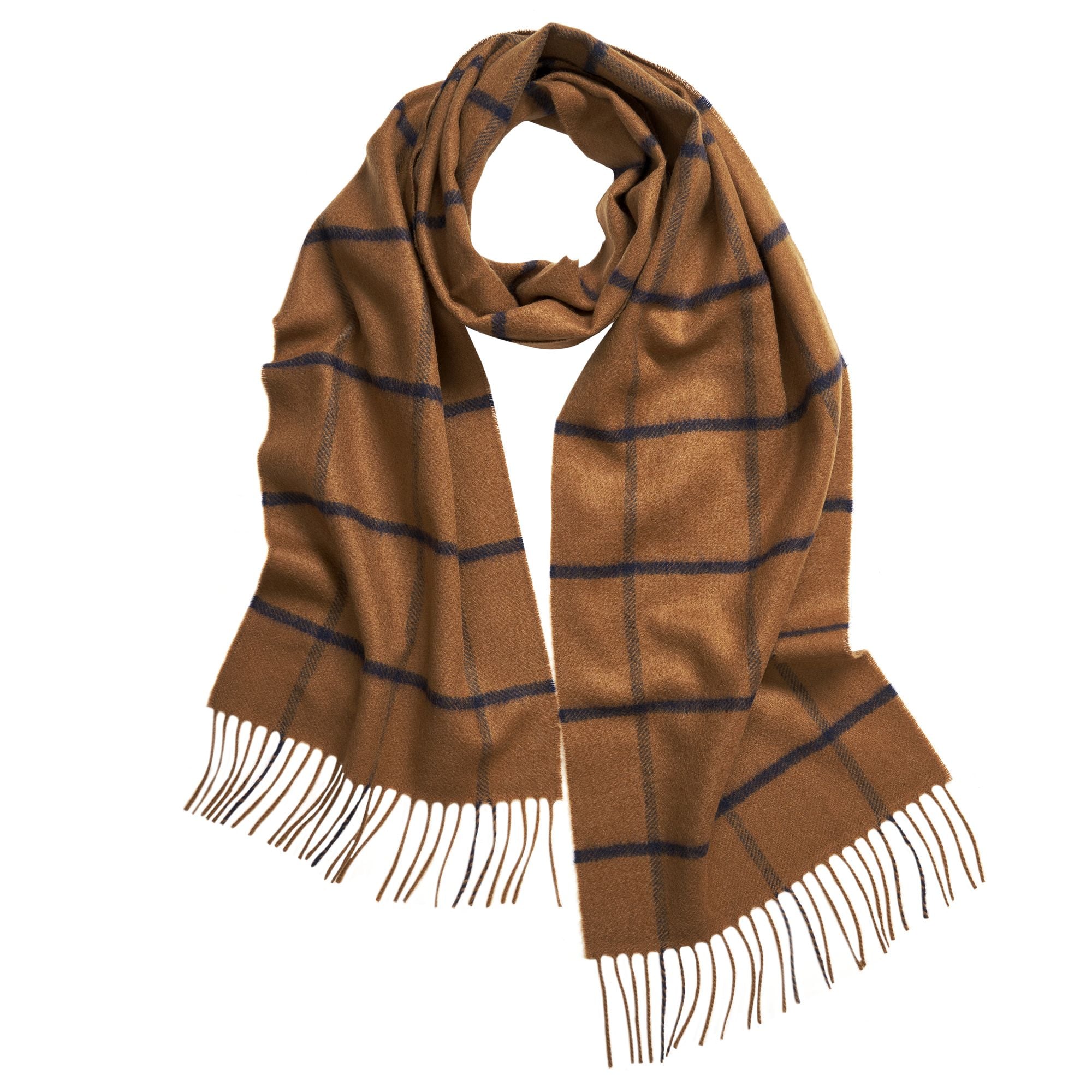 Chestnut Brown Windowpane Cashmere Scarf | Men's Country Clothing ...
