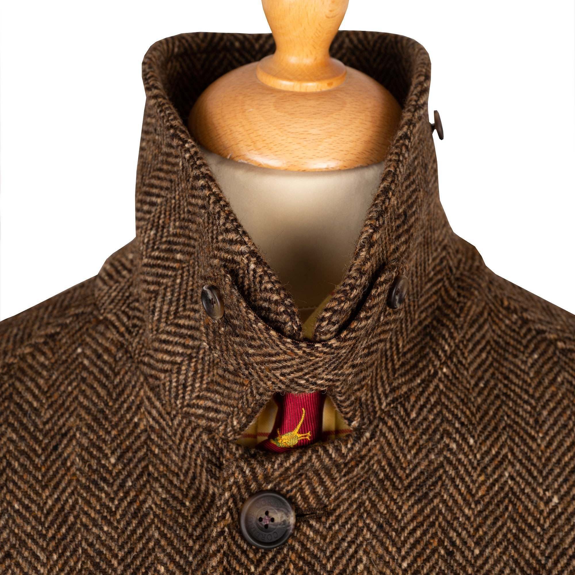 Chocolate Herringbone Donegal Follifoot Coat | Men's Country Clothing ...