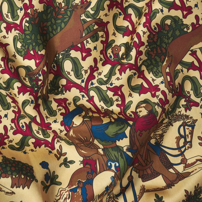Buff Medieval Hunting Silk Scarf | Men's Country Clothing | Cordings