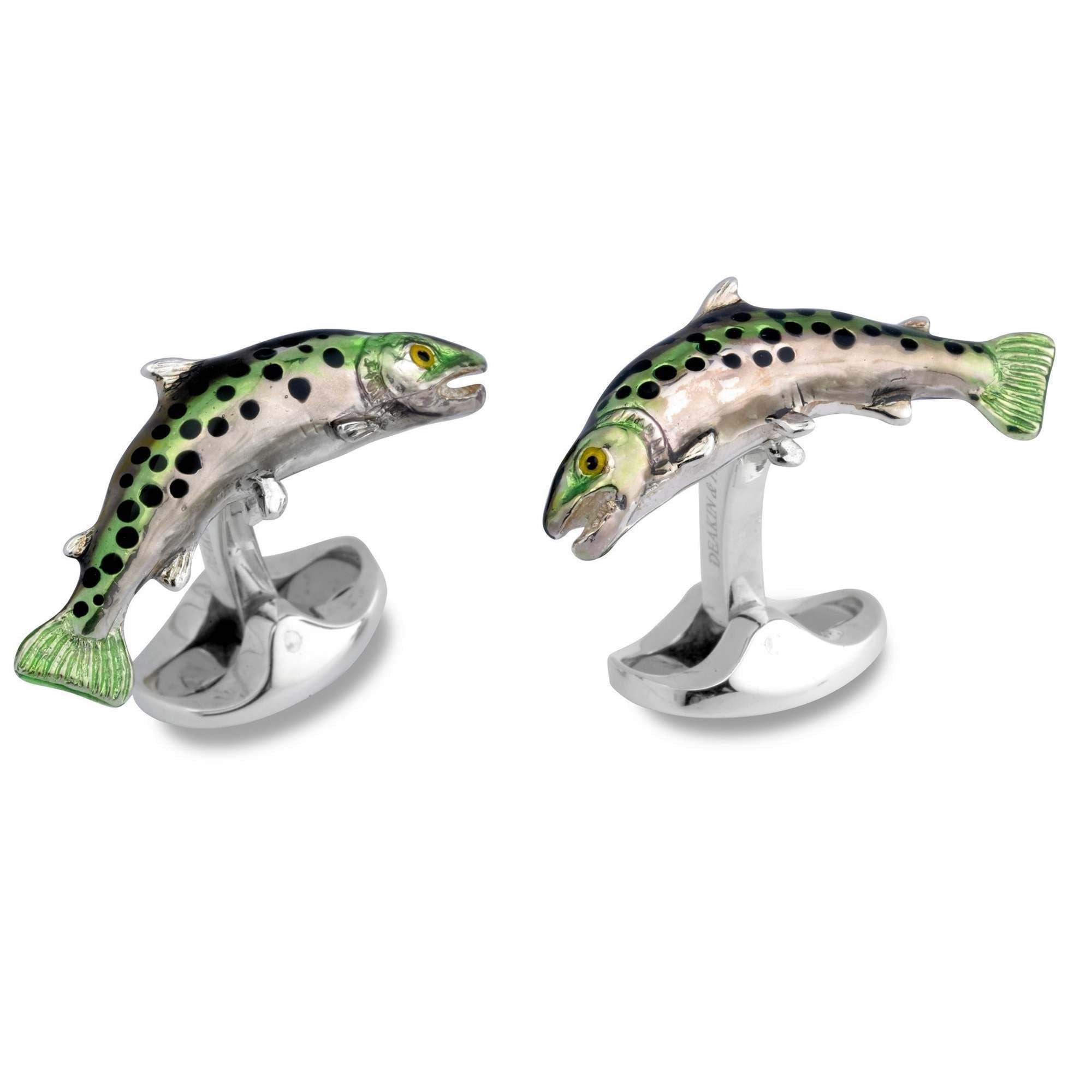 Men's Trout Solid Silver Cufflinks | Cordings US