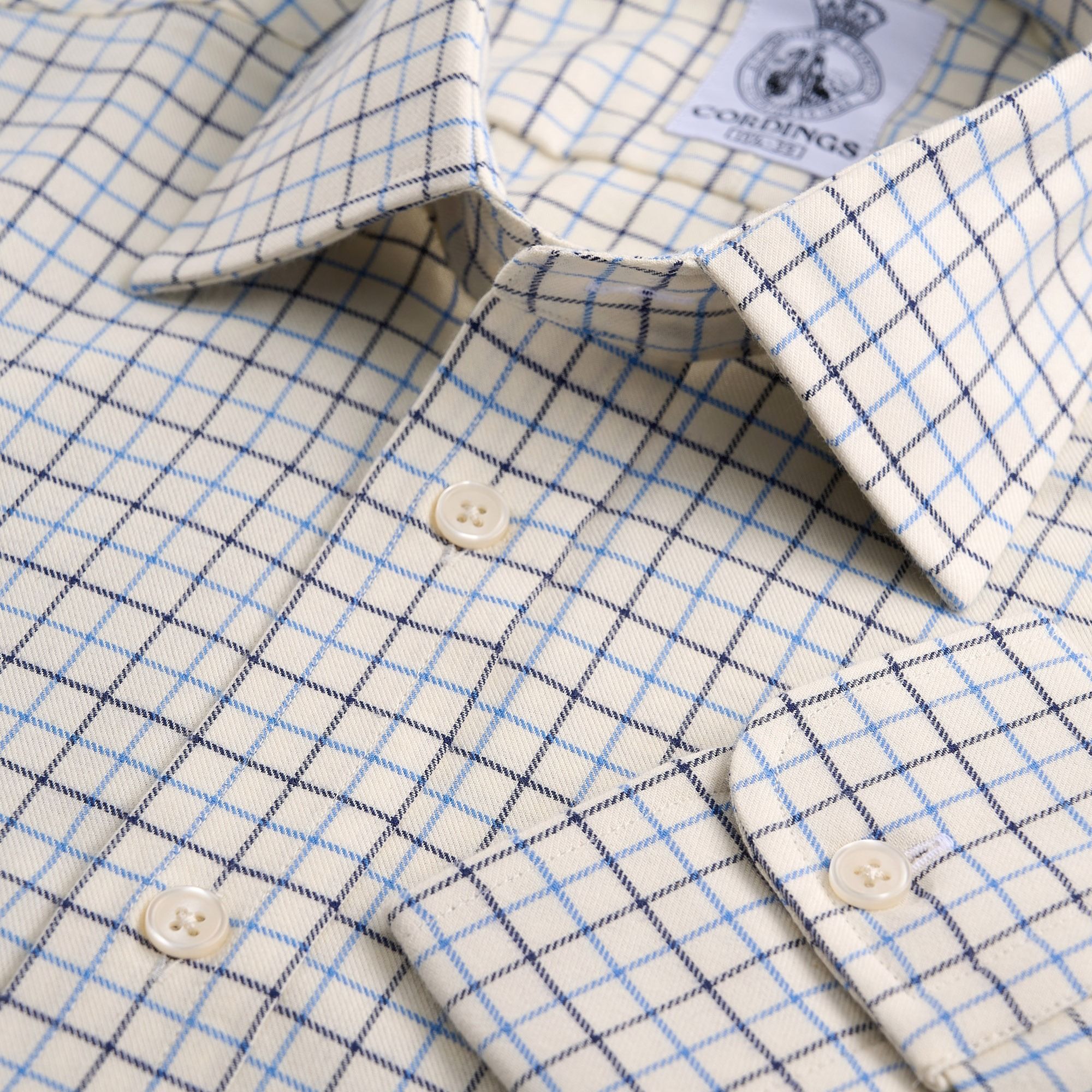 Men's Blue Small Tattersall Shirt | Cordings US
